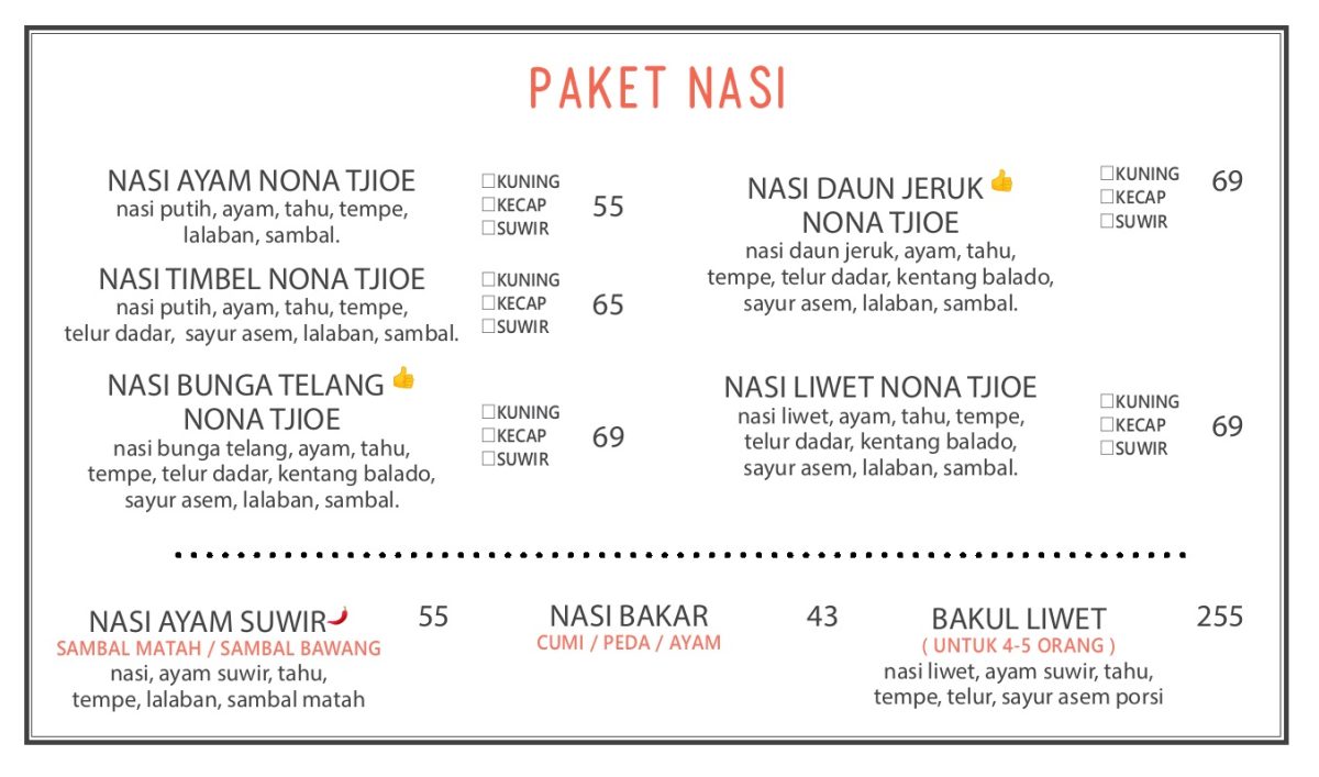 Menu Nona Tjioe - Ciasem12